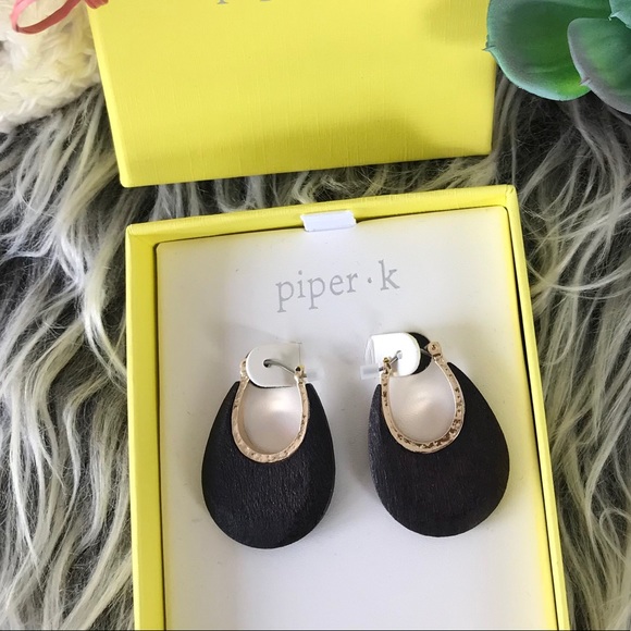 Piper | Jewelry | Nwb Piper K Mini Wood Oval Earrings | Poshmark